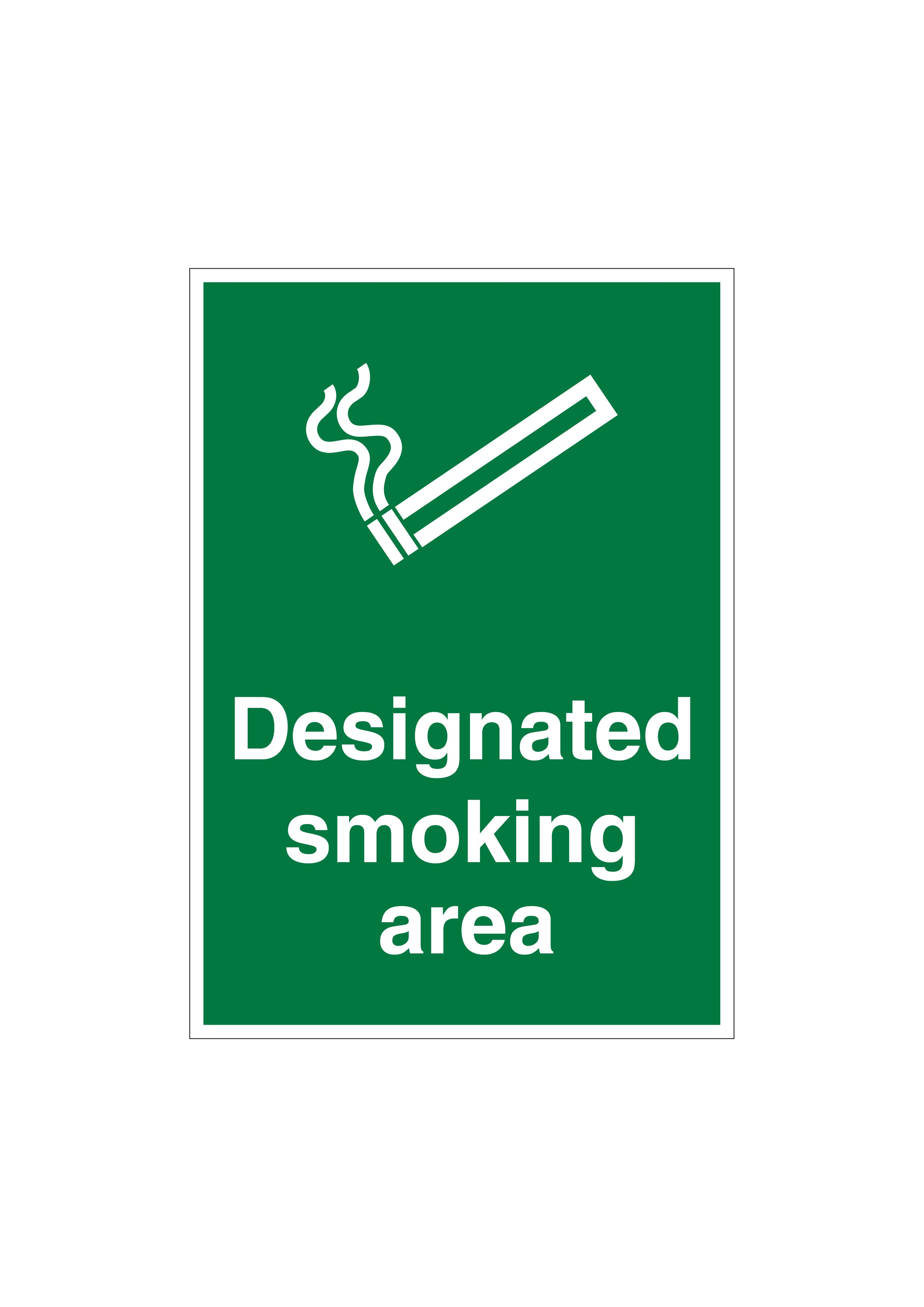 Designated Smoking Area Sign | First Safety Signs - First Safety Signs