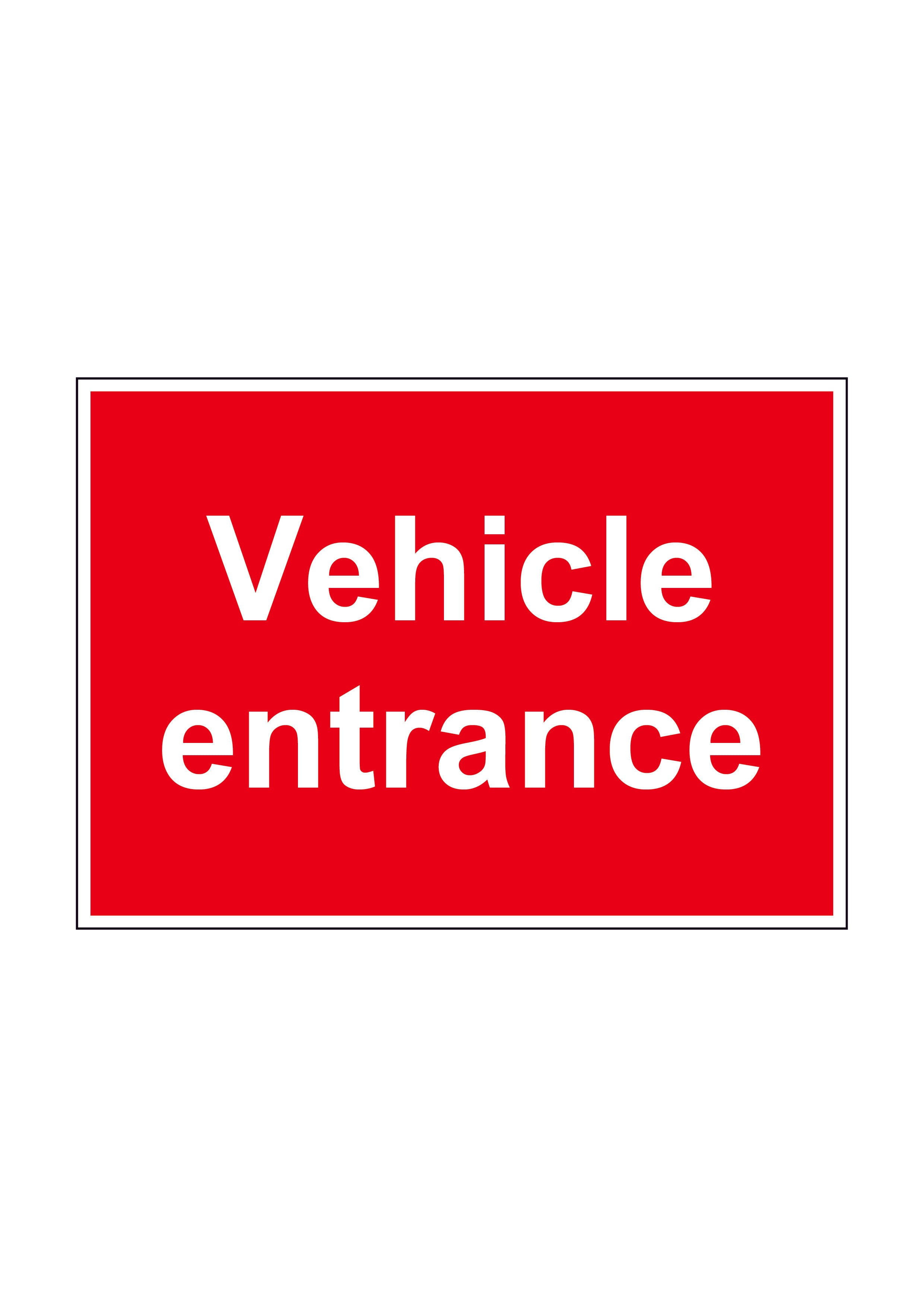 Vehicle Entrance Stanchion Sign - First Safety Signs
