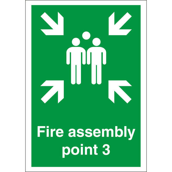 Fire Assembly Point 3 Sign | First Safety Signs - First Safety Signs