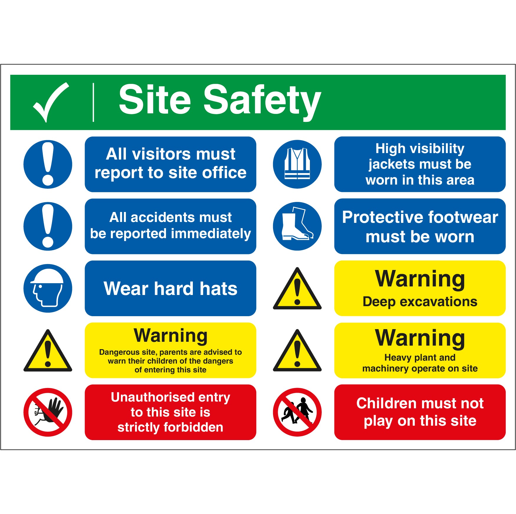 Site Safety Board - First Safety Signs