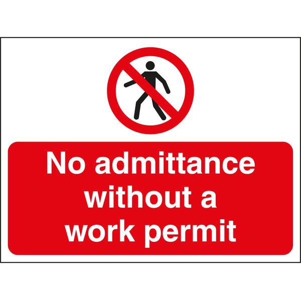 No Admittance Without Work Permit Sign - First Safety Signs