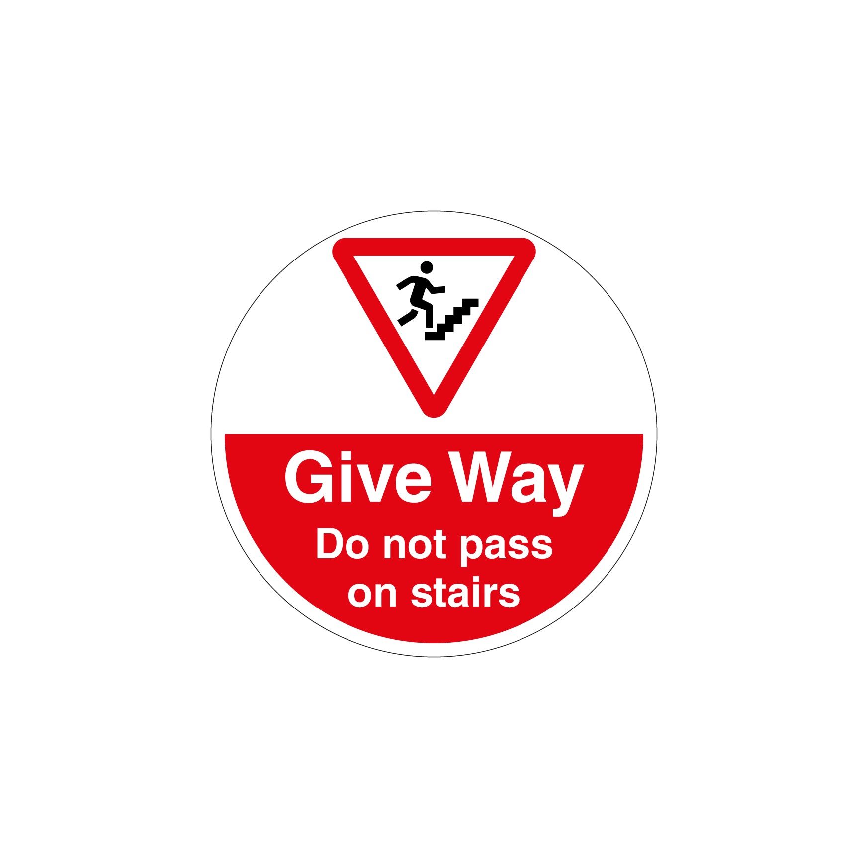 Give Way Do Not Pass On Stairs Floor Stickers - First Safety Signs