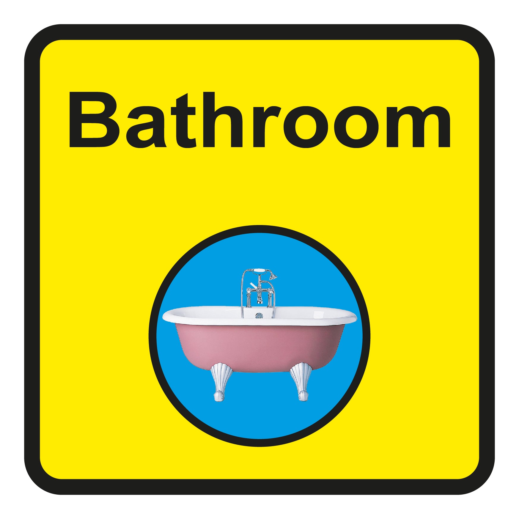 Bathroom Square Dementia Room Sign - First Safety Signs