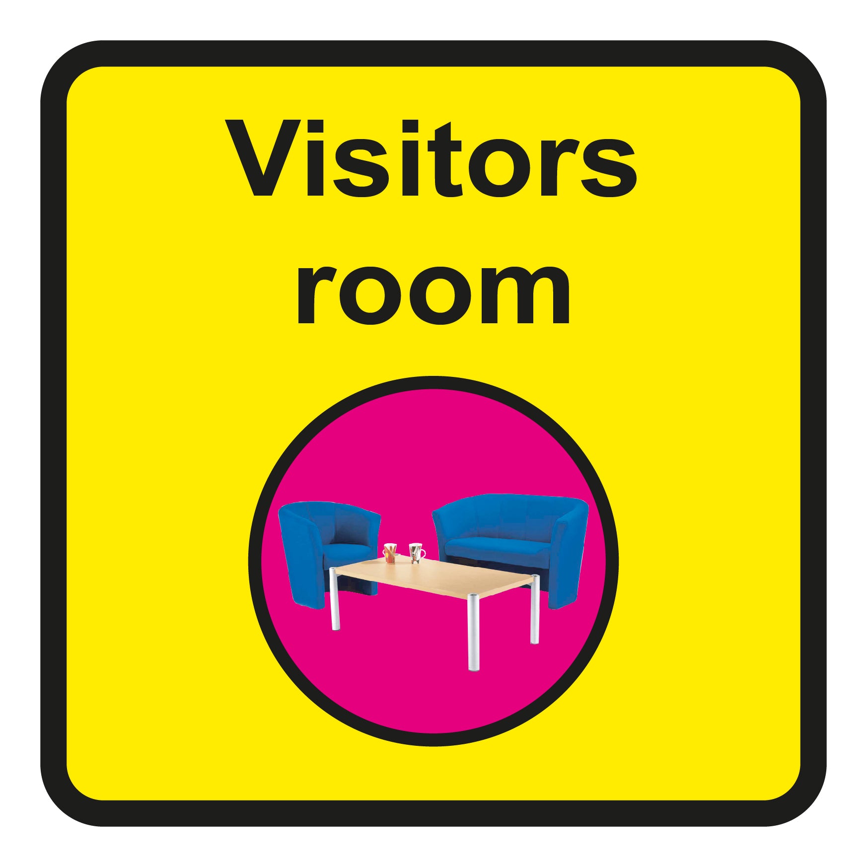 Visitors Room Square Sign - First Safety Signs