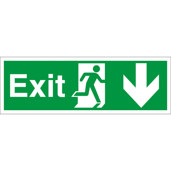 Exit Sign Arrow Down - First Safety Signs