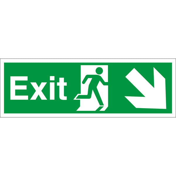 Exit Sign Arrow Down Right - First Safety Signs