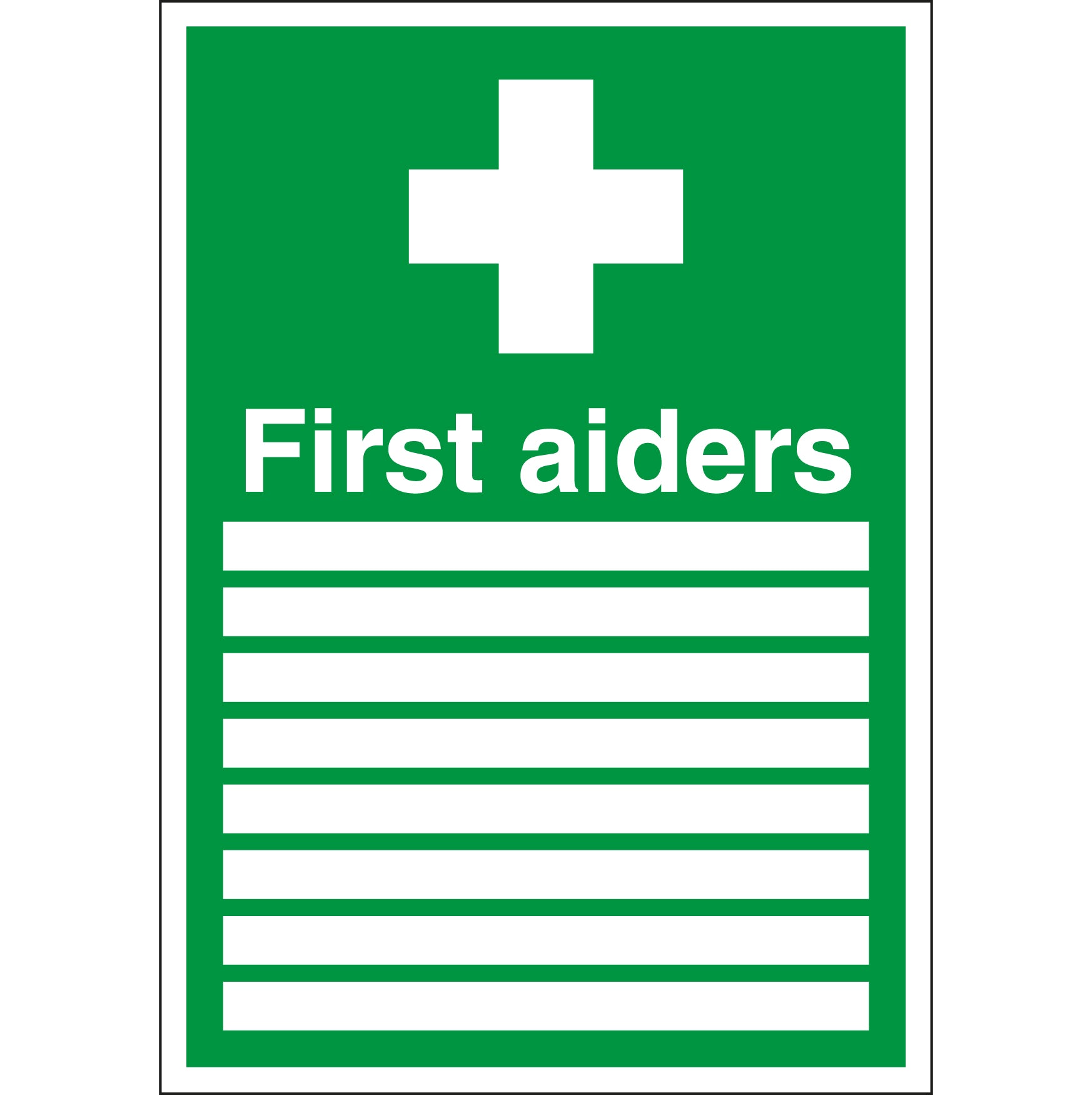 First Aiders Sign With Names - First Safety Signs