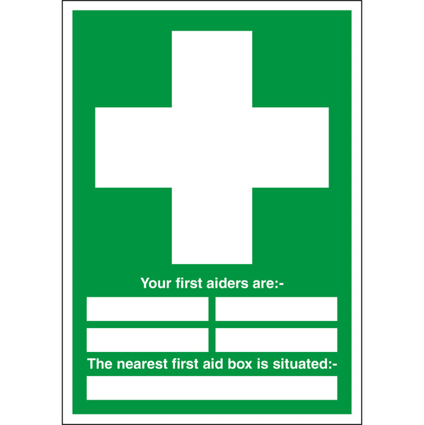 First Aiders & First Aid Box Sign - First Safety Signs