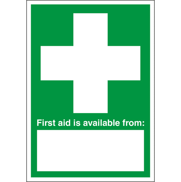 First Aid Is Available From Sign | First Safety Signs - First Safety Signs