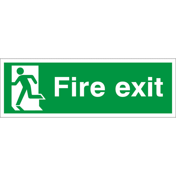 Fire Exit Running Man Left | First Safety Signs - First Safety Signs