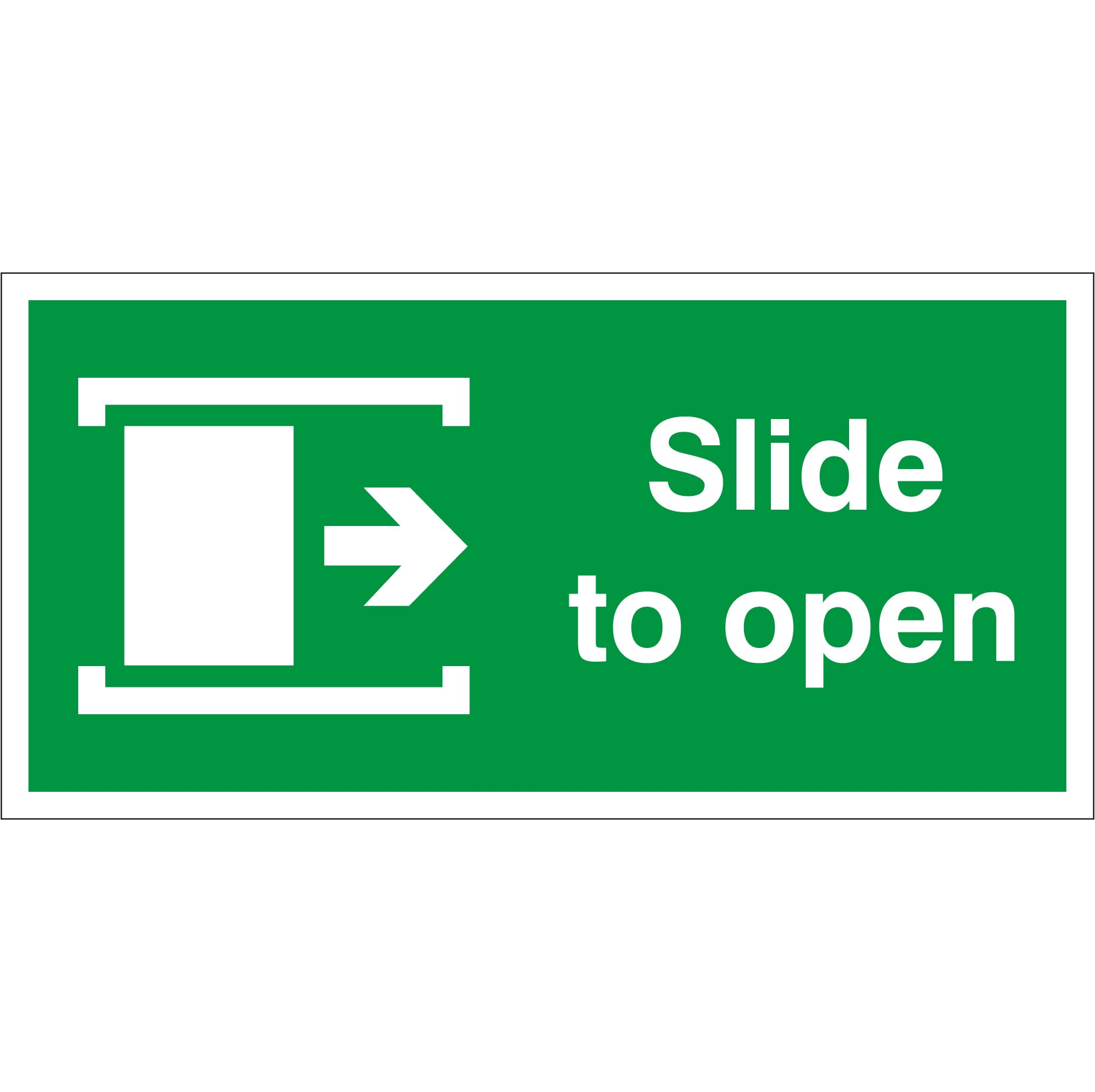 Slide To Open Sign Right - First Safety Signs