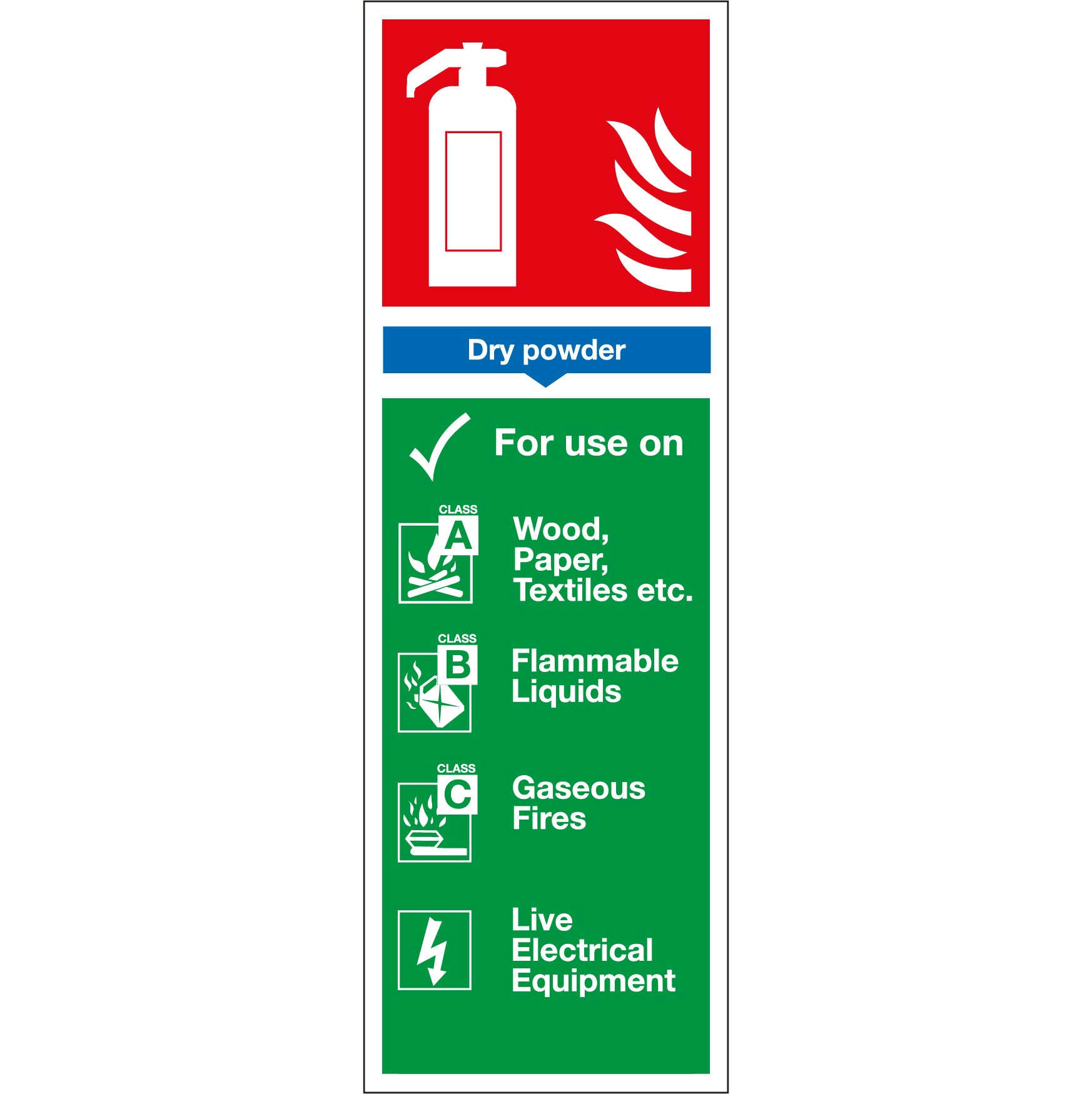 Fire Extinguisher Dry Powder Sign | First Safety Signs - First Safety Signs