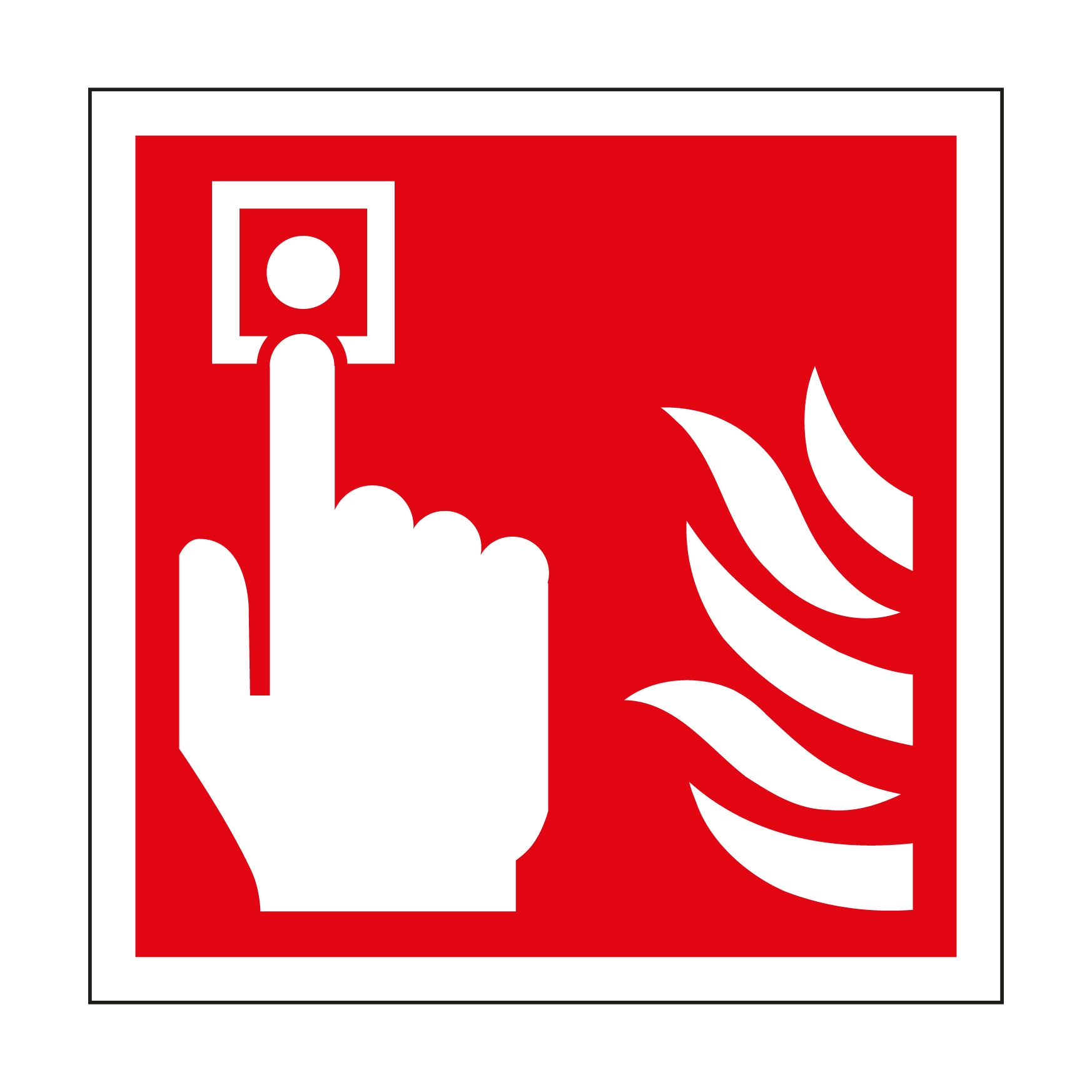 Fire Alarm Call Point Symbol Square Sign - First Safety Signs
