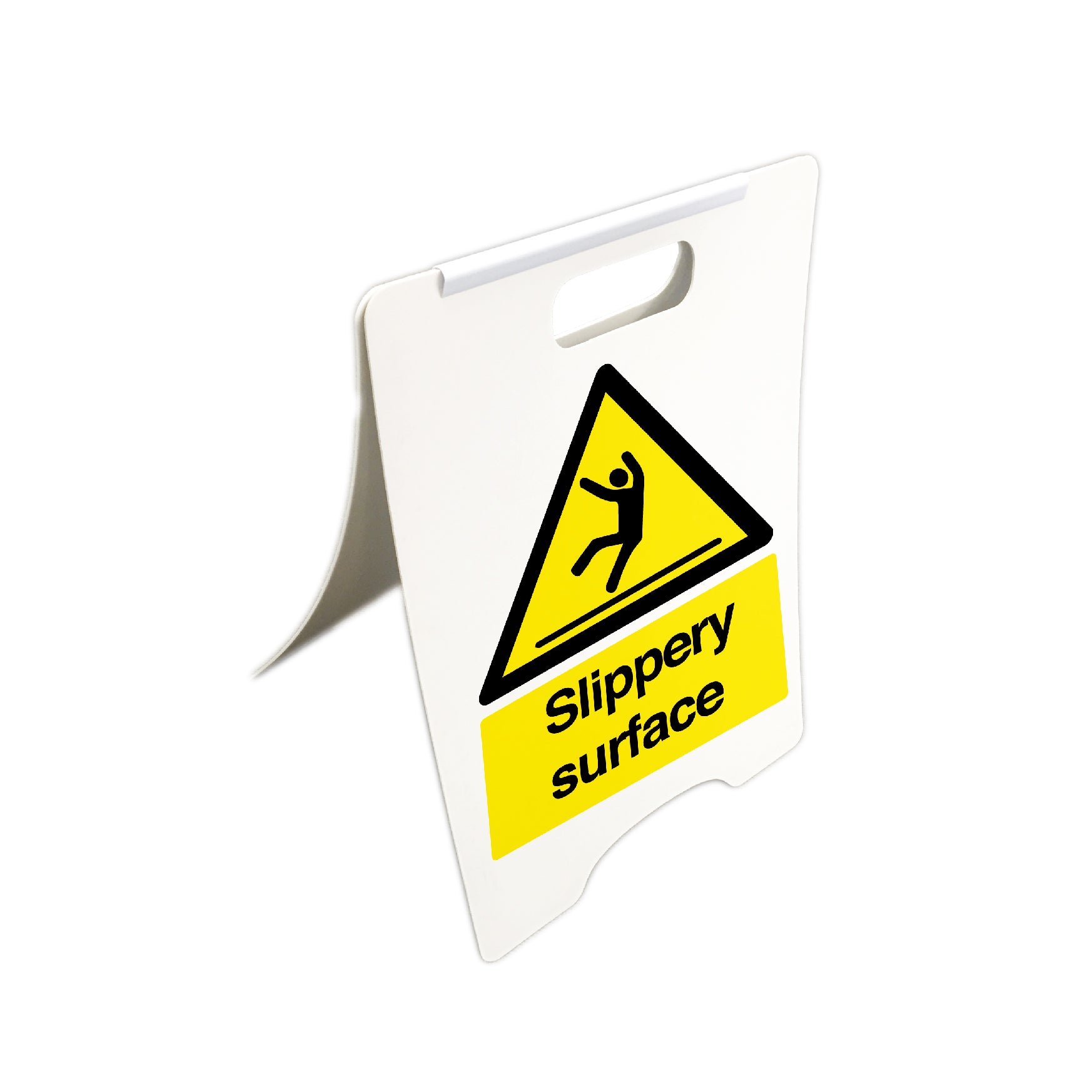 Slippery Surface White Standing Floor Sign - First Safety Signs