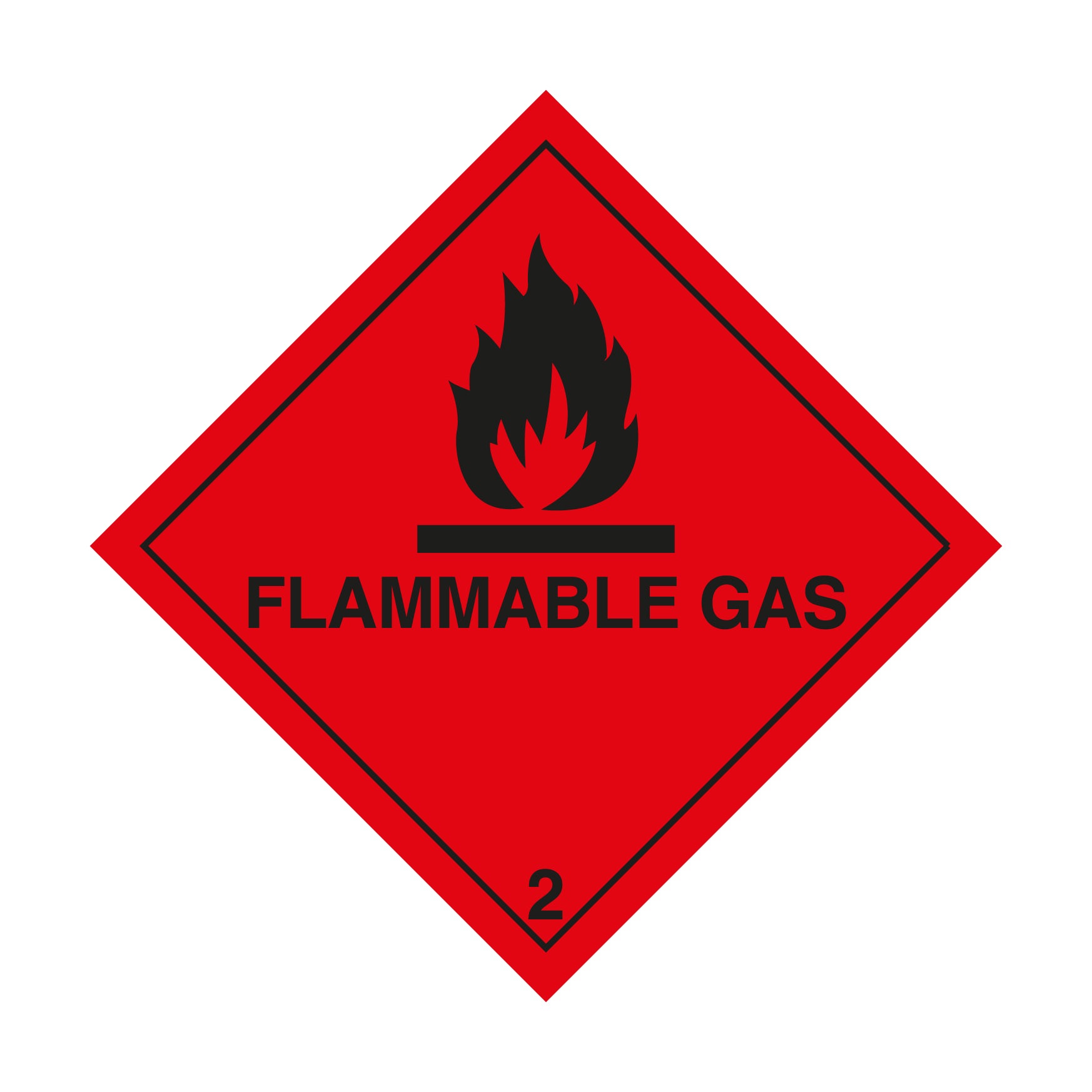 Flammable Gas Hazard Warning Diamonds - First Safety Signs