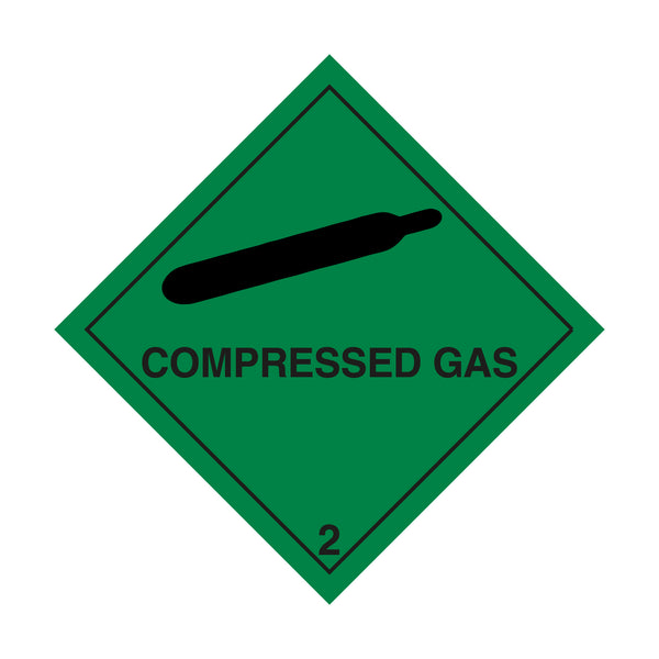 Compressed Gas Hazard Warning Diamond - First Safety Signs