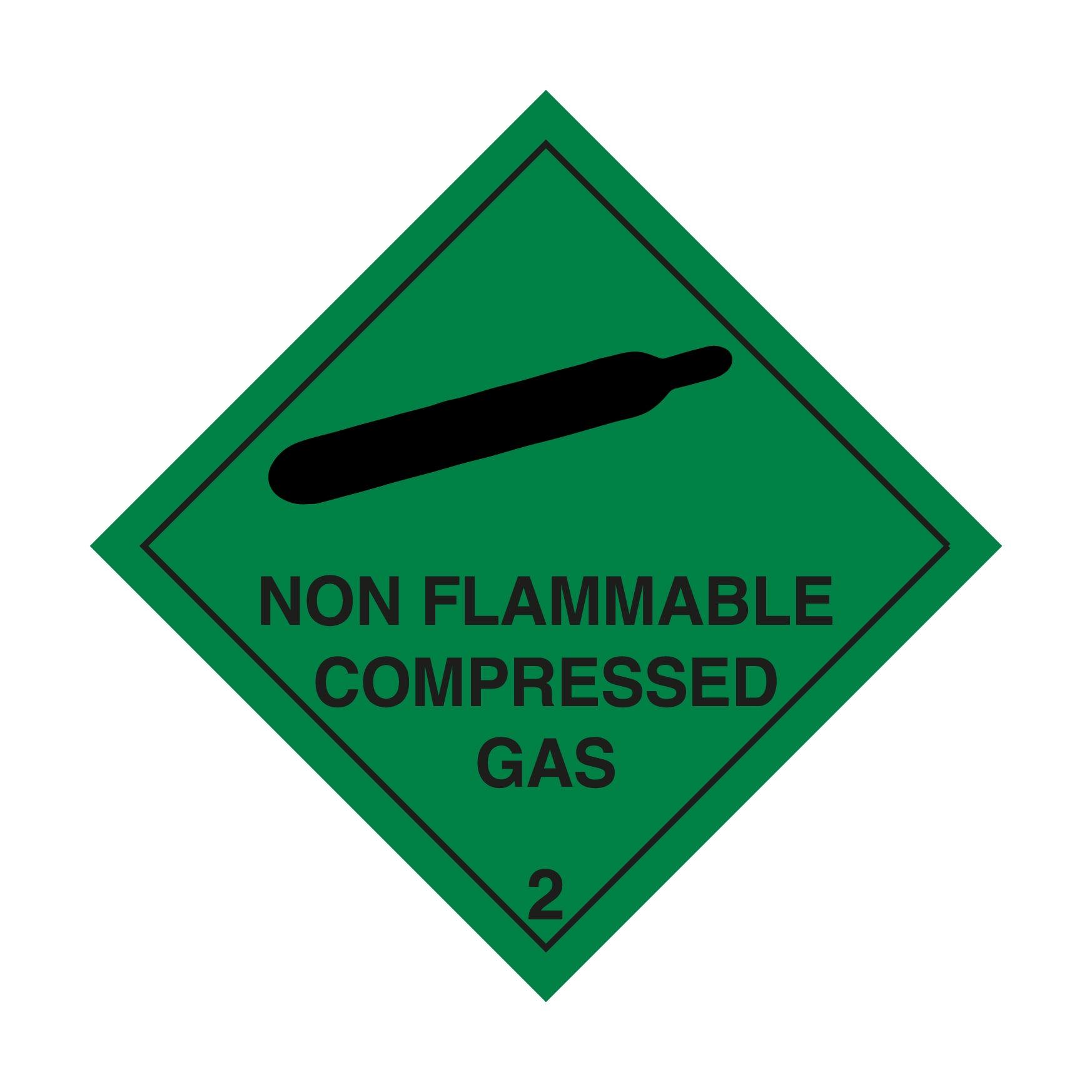 Non Flammable Compressed Gas Hazard Warning Diamond - First Safety Signs
