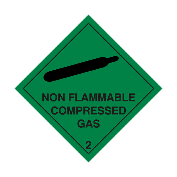 Non Flammable Compressed Gas Hazard Warning Diamond - First Safety Signs