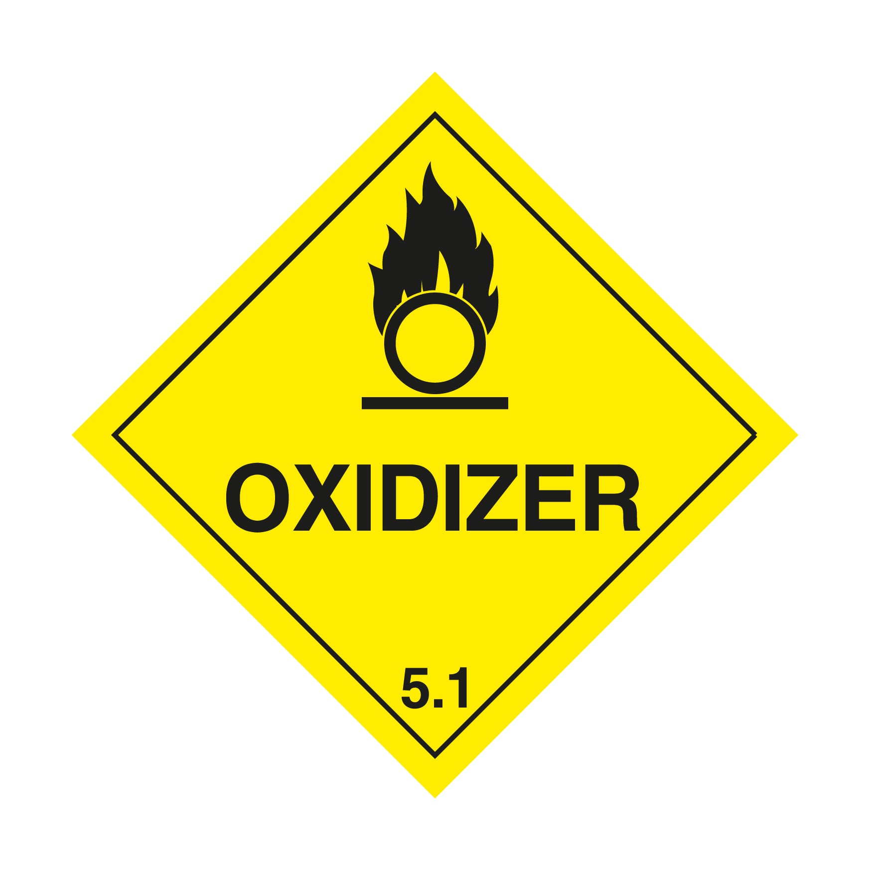 Oxidizer Hazard Warning Diamond - First Safety Signs