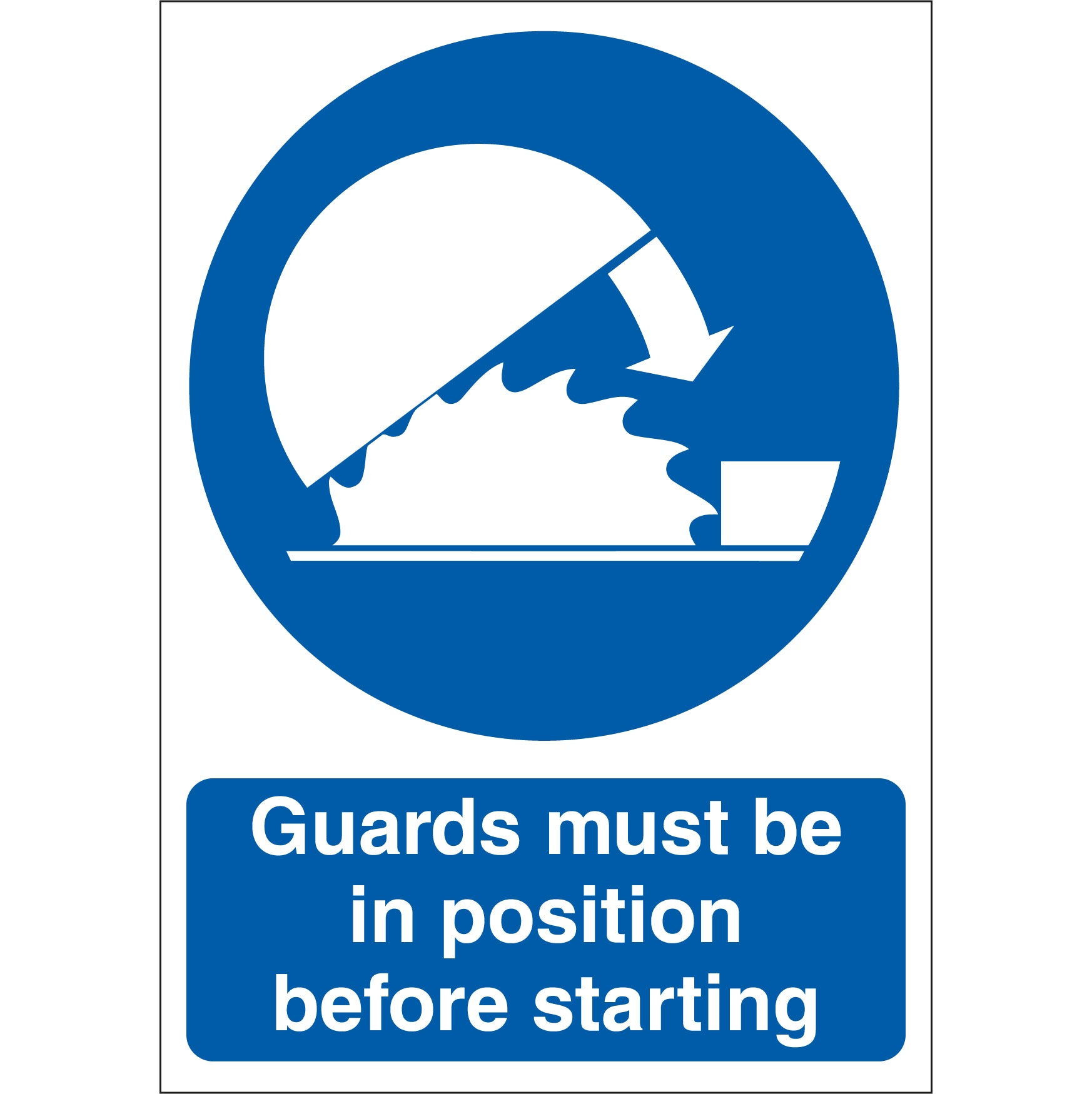 Guards Must Be In Position Before Starting Sign - First Safety Signs