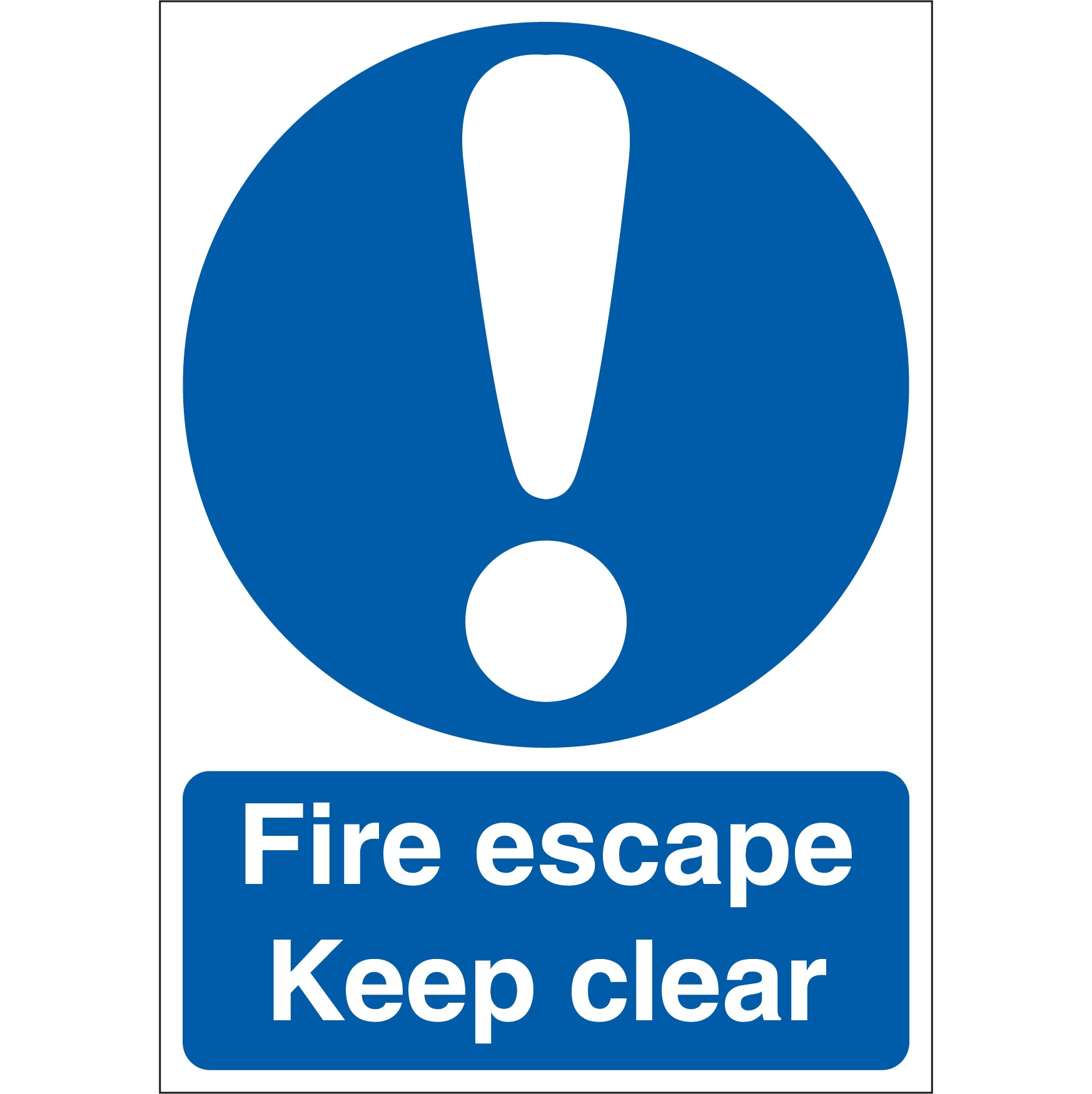 Fire Escape Keep Clear Sign | First Safety Signs - First Safety Signs