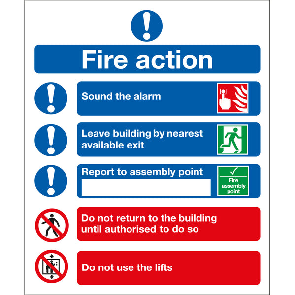 Fire Action Signs | First Safety Signs - First Safety Signs