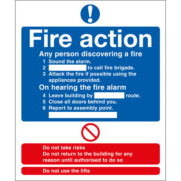 Fire Action Sign | First Safety Signs - First Safety Signs