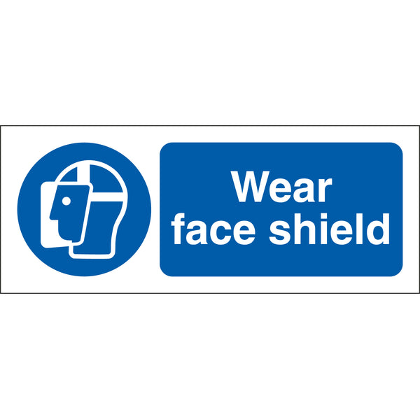 Wear Face Shield Sign Landscape | First Safety Signs - First Safety Signs