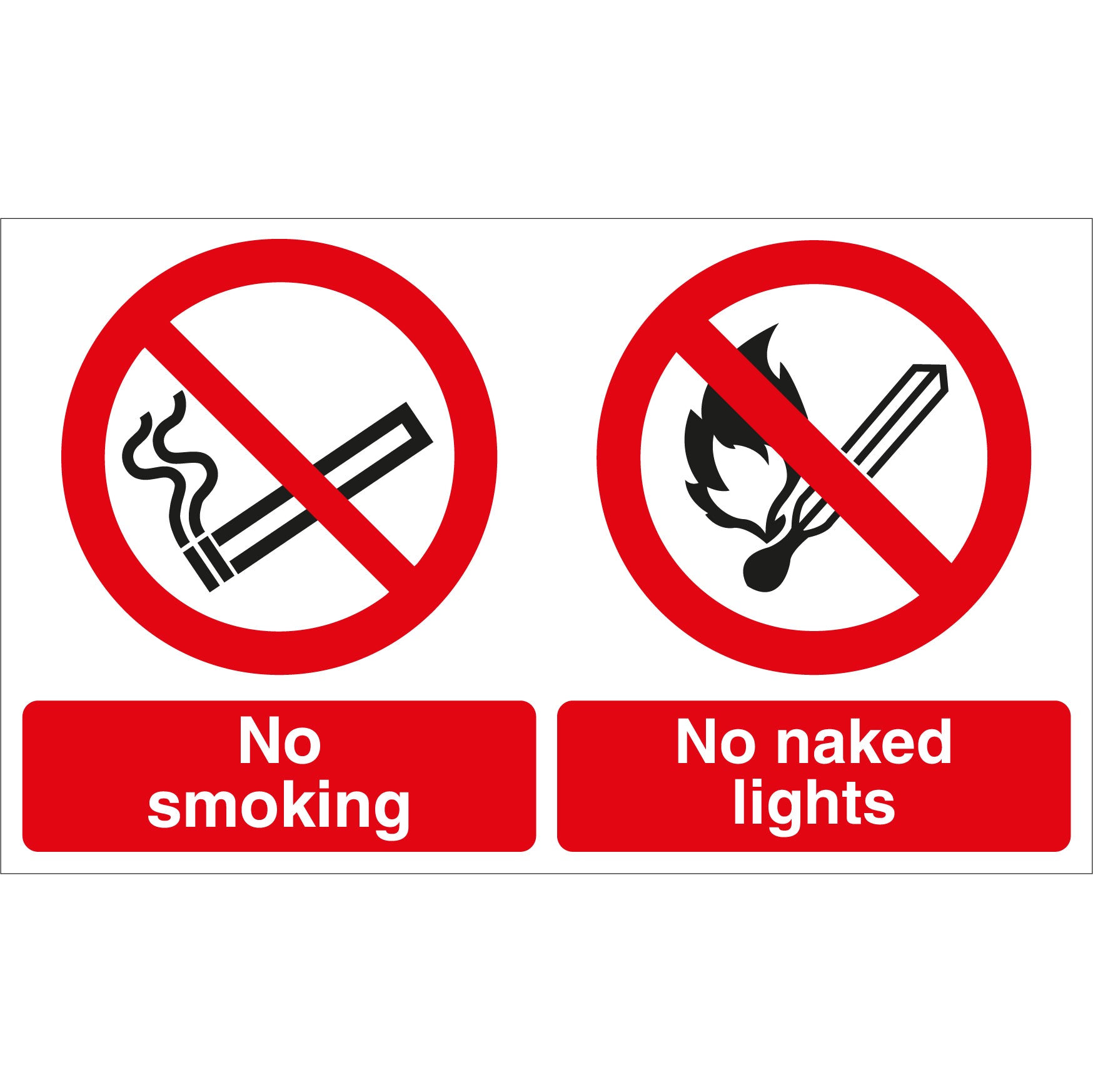 No Smoking, No Naked Light Landscape Sign | First Safety Signs - First ...