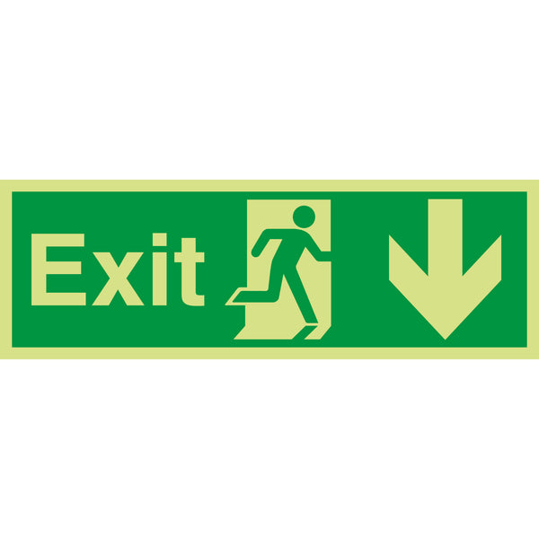 Exit Sign Arrow Down - First Safety Signs