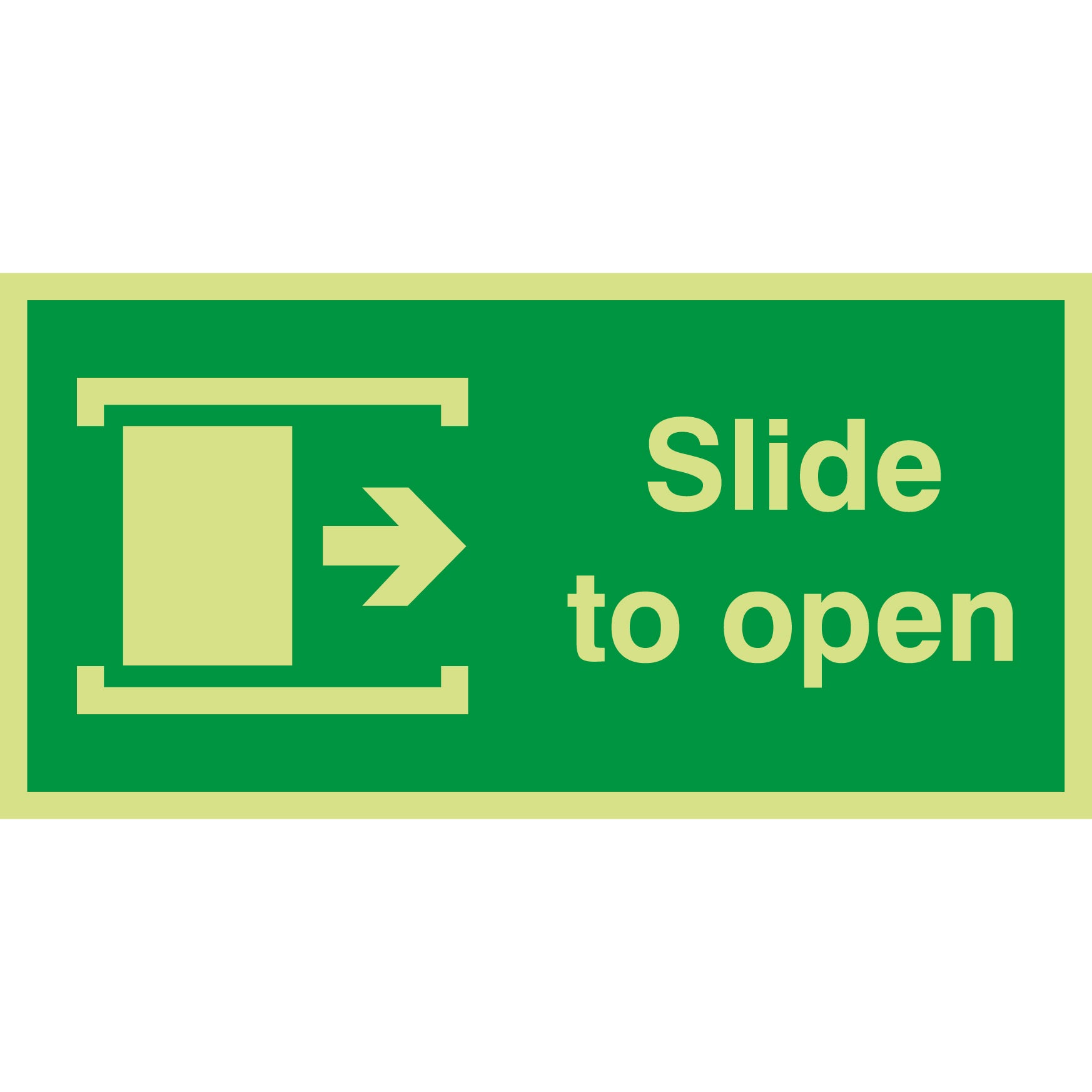 Slide To Open Sign Right - First Safety Signs