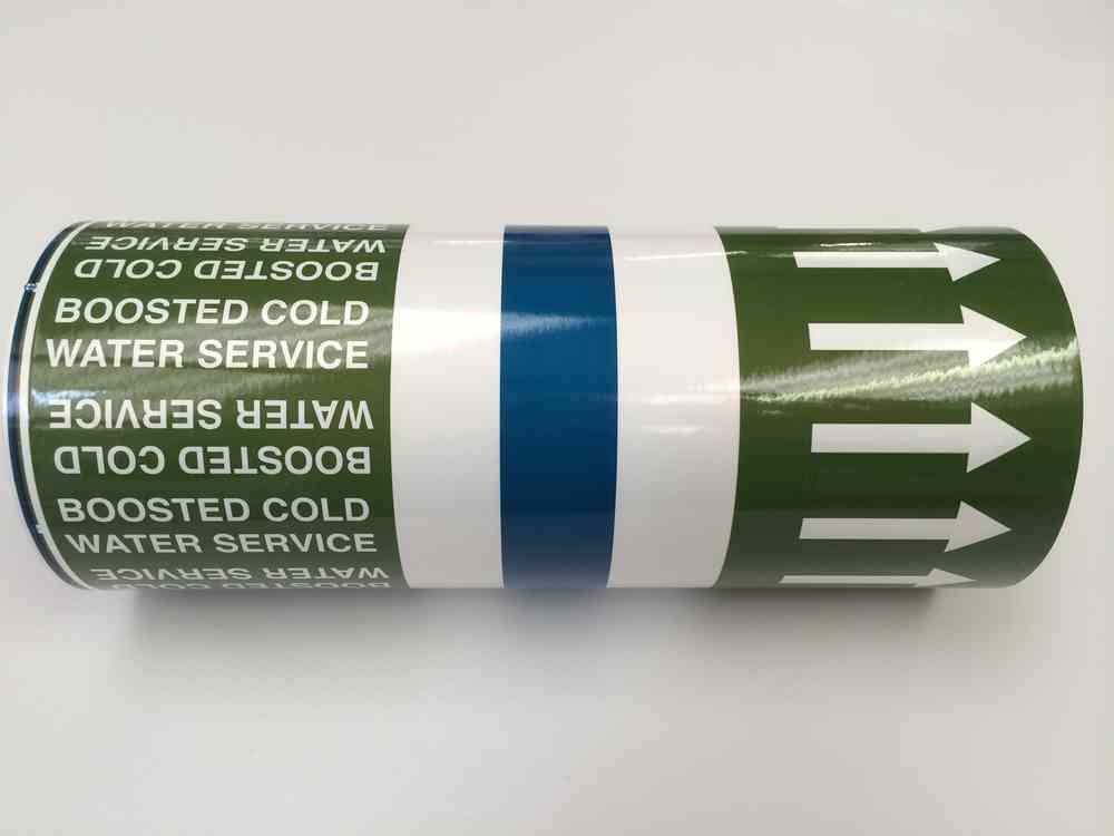 Boosted Cold Water Service Pipe Marking Tape - First Safety Signs