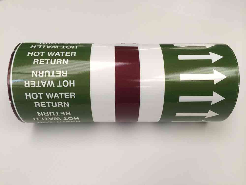 Hot Water Return Pipe Marking Tape - First Safety Signs