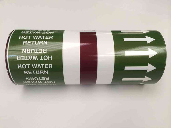 Hot Water Return Pipe Marking Tape - First Safety Signs