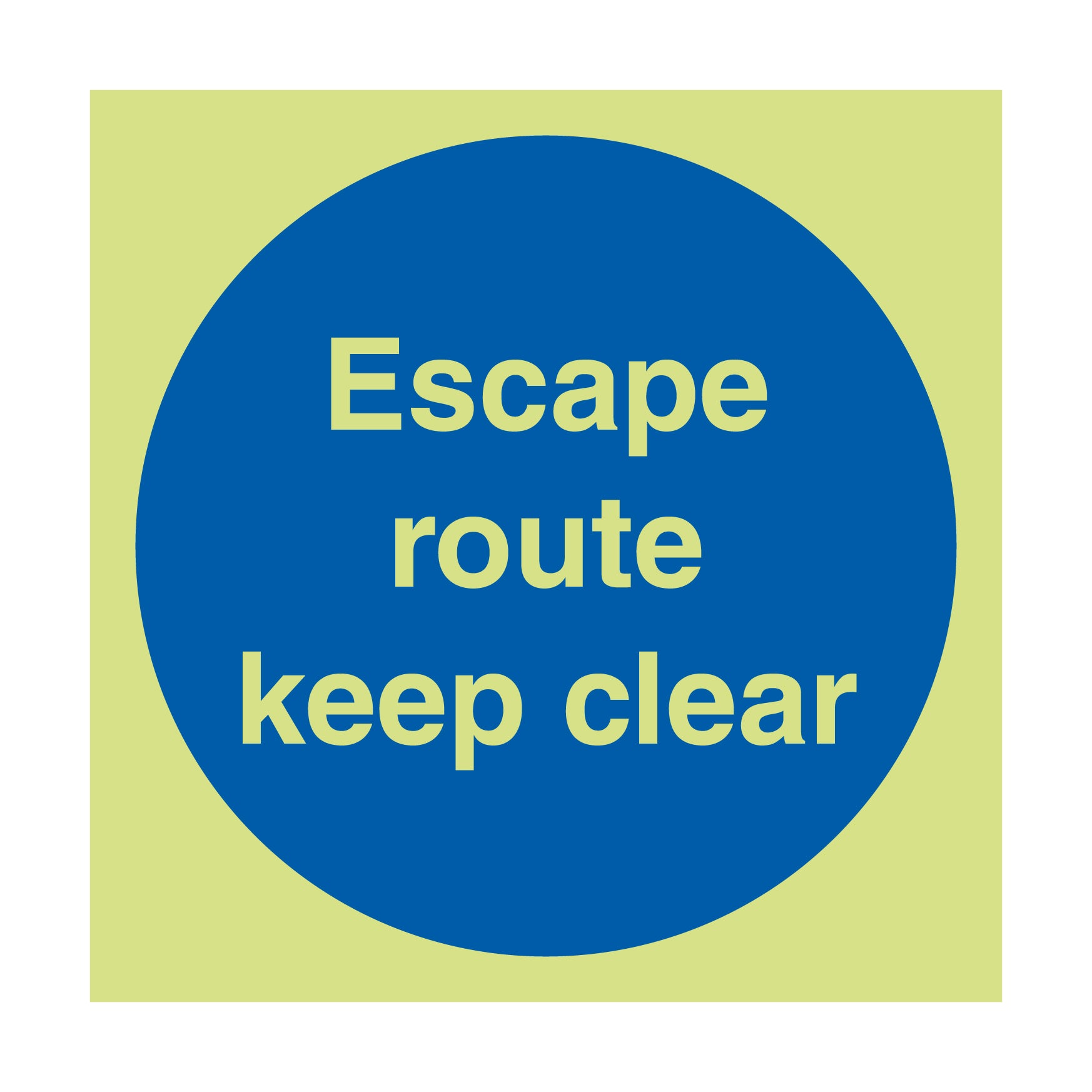Escape Route Keep Clear Sign Text Only | First Safety Signs - First ...