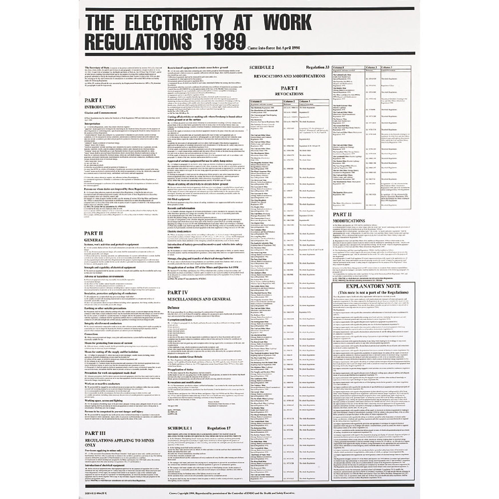 Electricity At Work Poster 1989 | First Safety Signs - First Safety Signs