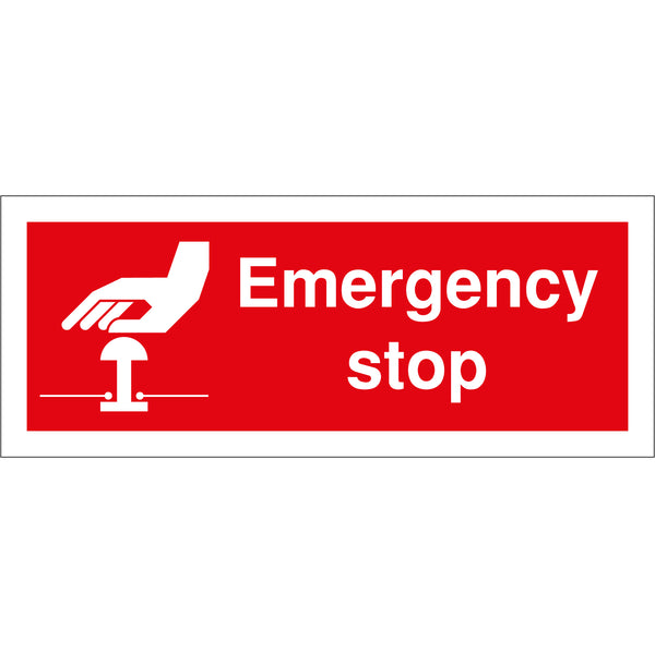 Emergency Stop Sign Landscape | First Safety Signs - First Safety Signs