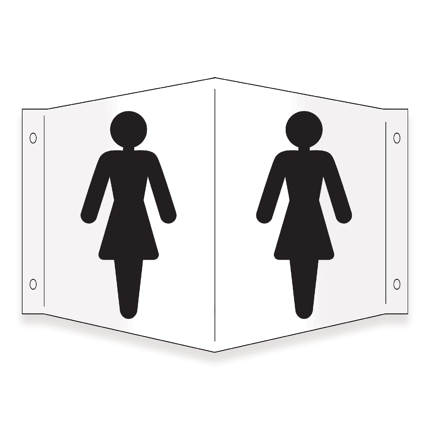 Female Projecting Toilet Sign - First Safety Signs