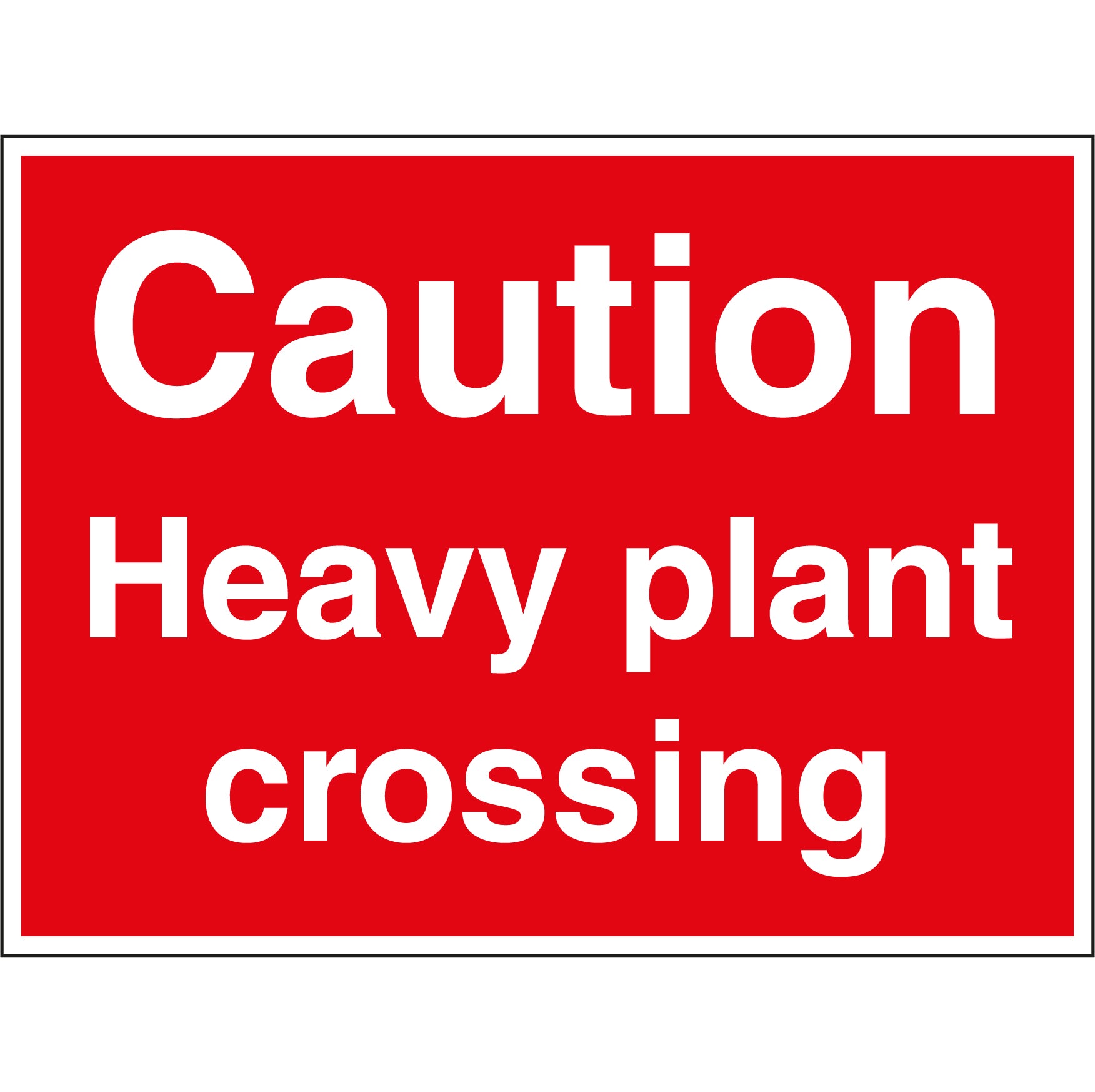 Caution Heavy Plant Crossing Stanchion Sign - First Safety Signs