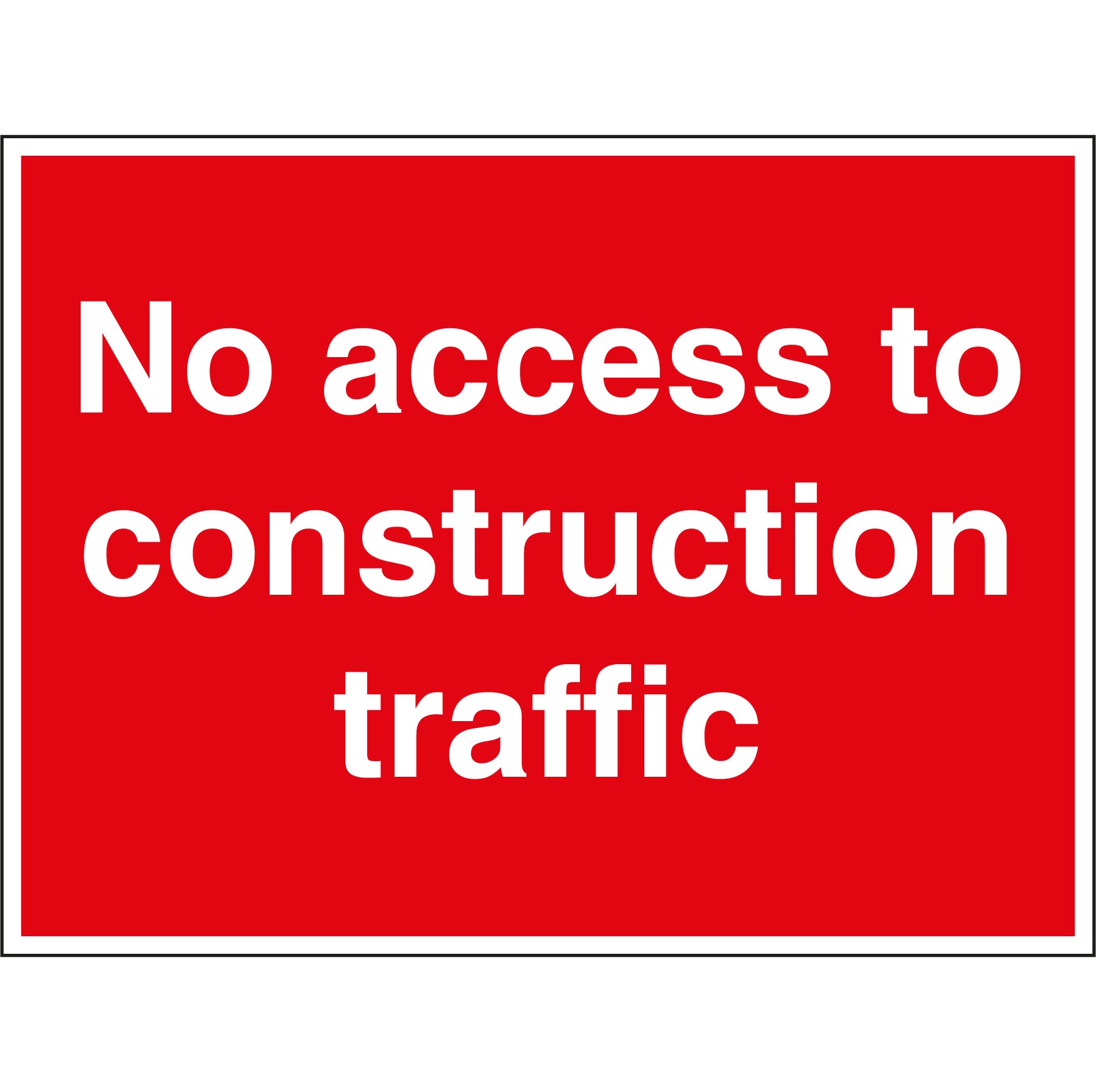 No Access To Construction Traffic Stanchion Sign - First Safety Signs