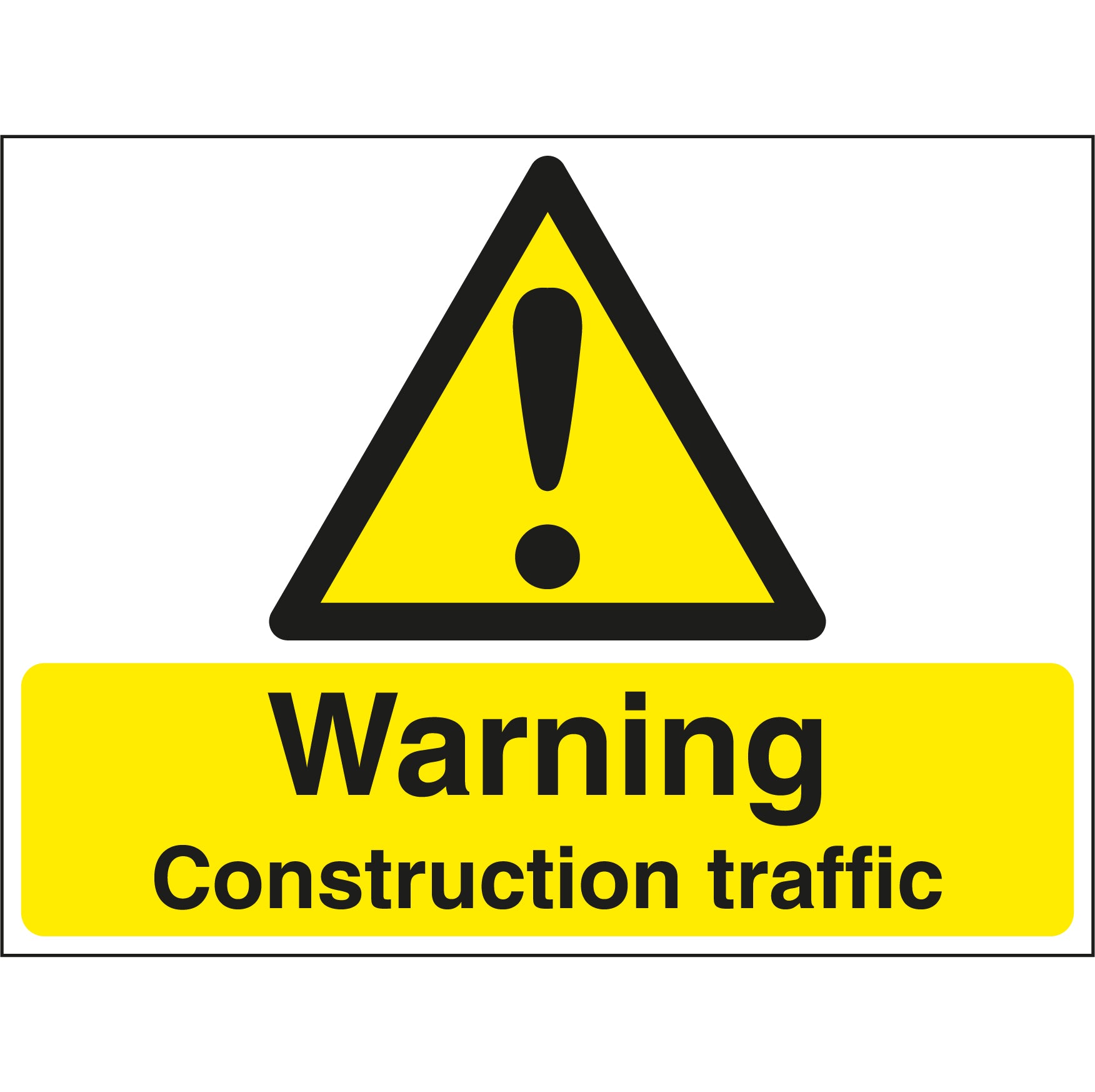 Warning Construction Traffic Stanchion Sign - First Safety Signs