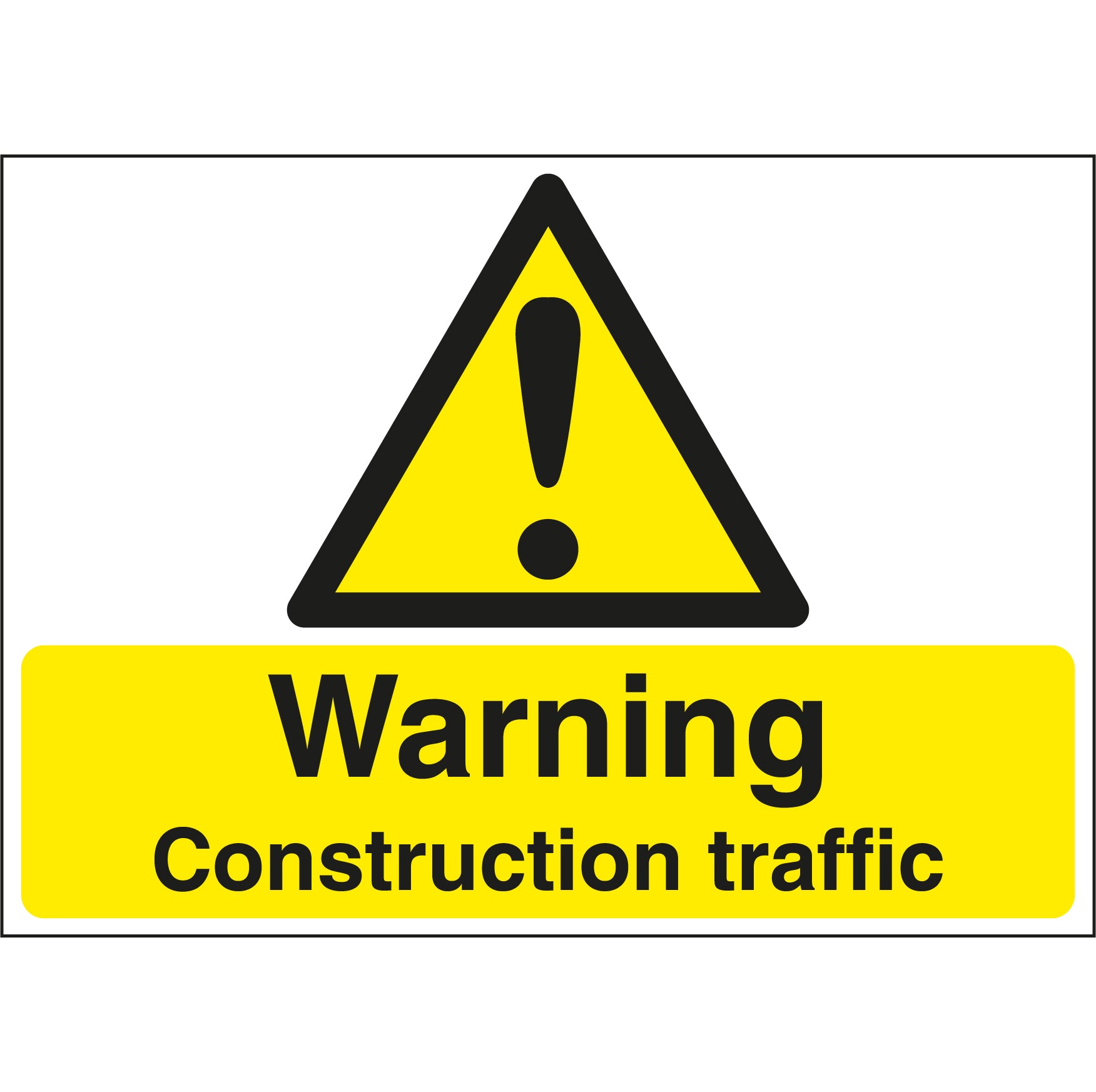 Warning Construction Traffic Stanchion Sign - First Safety Signs