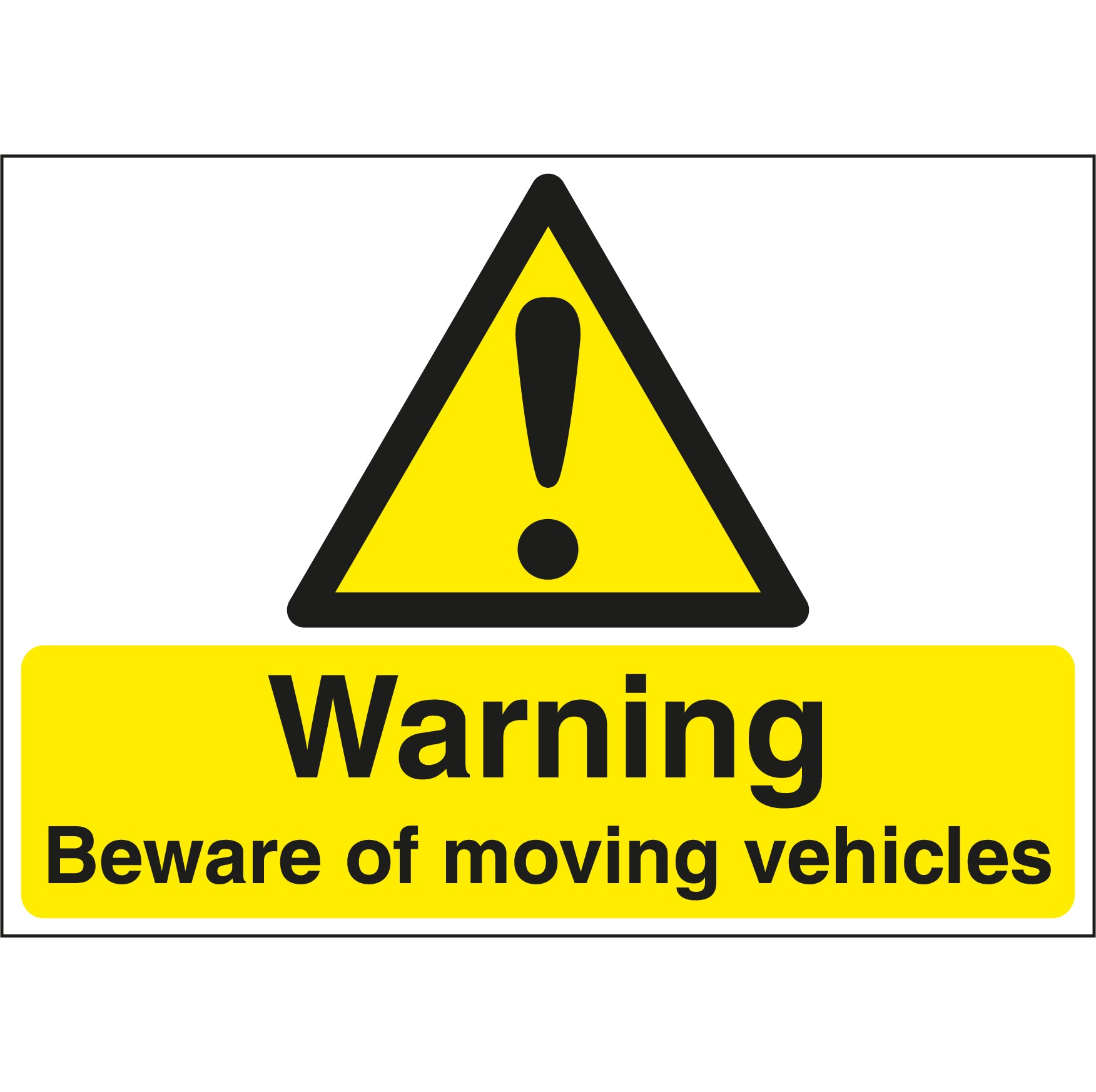 Warning Beware Of Moving Vehicles Stanchion Sign - First Safety Signs