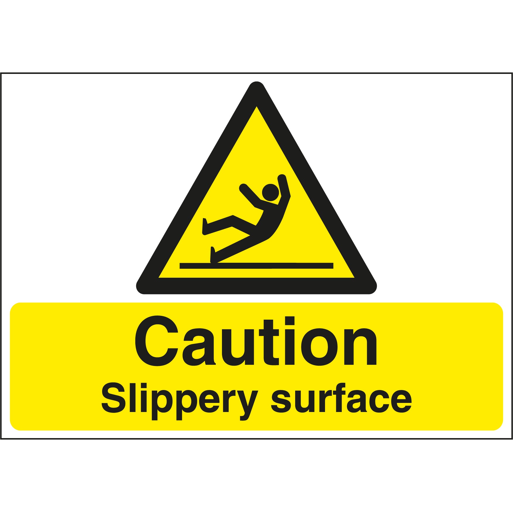 Caution Slippery Surface Stanchion Sign - First Safety Signs