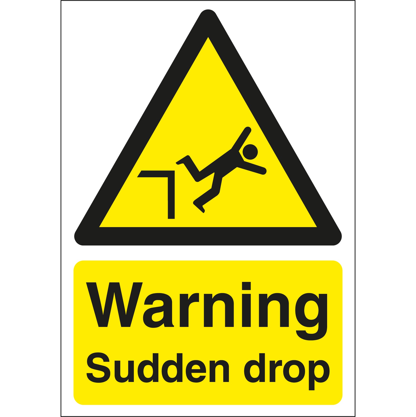 Warning Sudden Drop Signs - First Safety Signs
