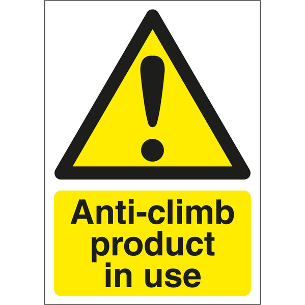 Anti-Climb Product In Use Signs - First Safety Signs