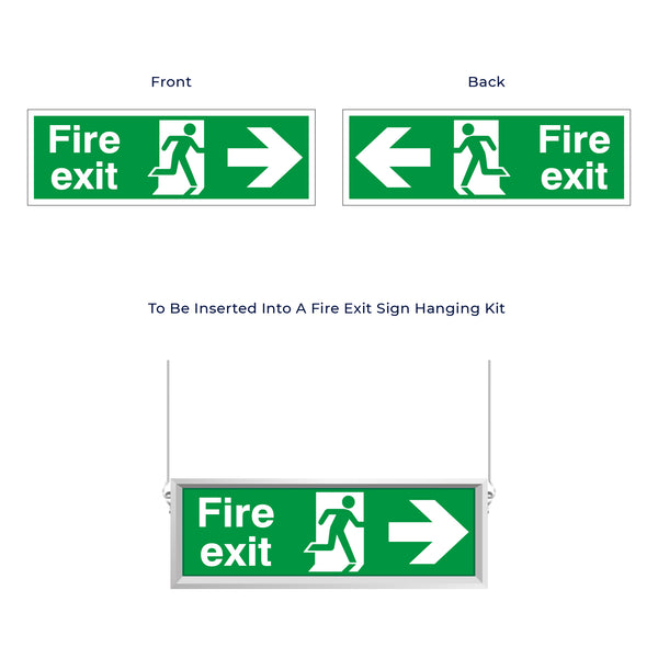 Double Sided Fire Exit Sign For Hanging Kit - First Safety Signs